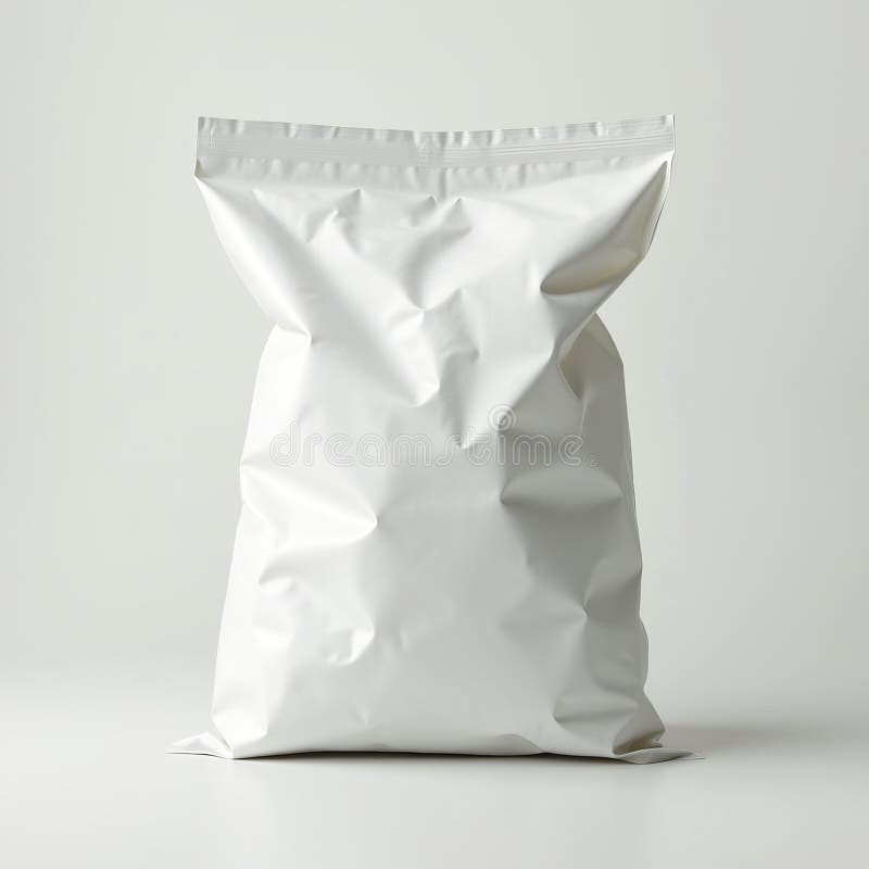Crumpled White Shipping Plastic Bag on Clean Background for Packaging ...