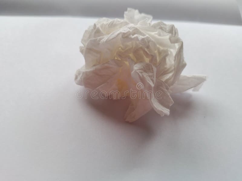 This is Crumpled a White Tissue Paper Stock Image - Image of closeup ...