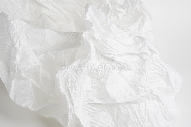 Crumpled White Tissue Paper Stock Photo - Image of graduated, pollute ...