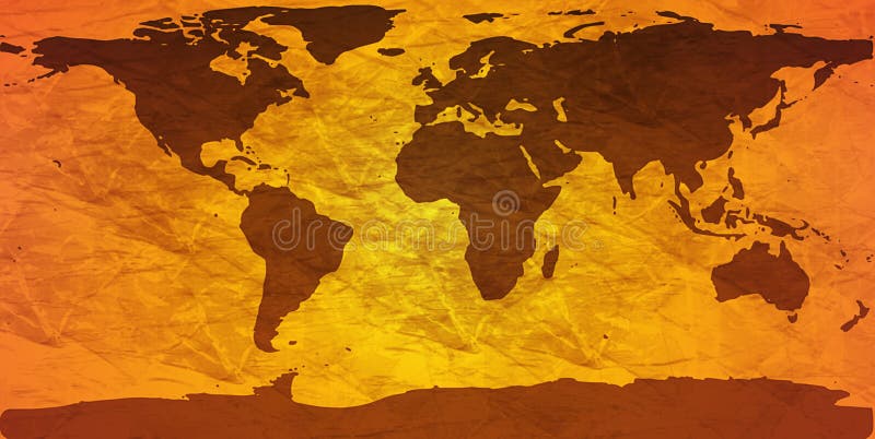 Crumpled world map stock illustration. Illustration of grid - 556562