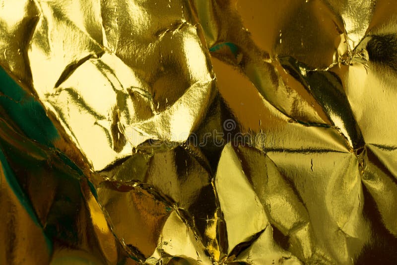 Crumpled Yellow Gold Paper Texture. Stock Image - Image of crumpled ...