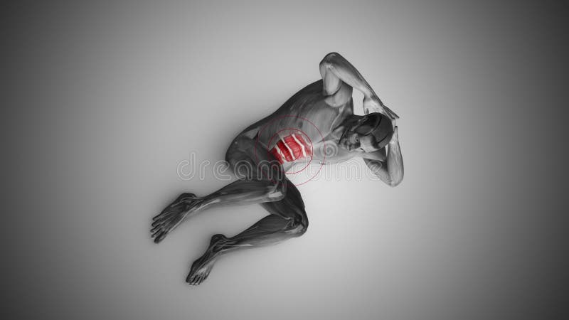 Crunches Workout Highlighting Abdominal Muscle Stock Video - Video of ...