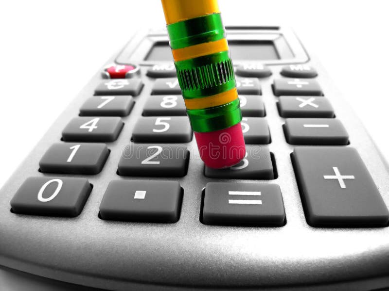 Crunching Numbers on Calculator Stock Photo - Image of penciltop, math ...
