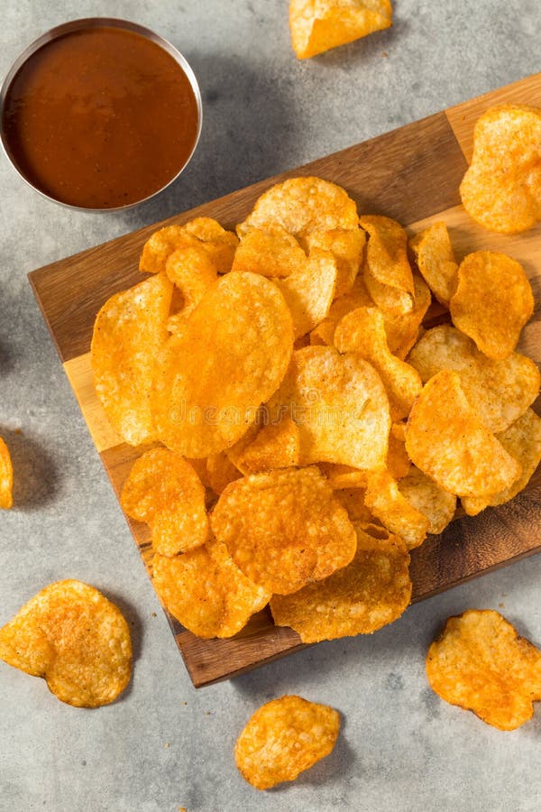 Crunchy Barbecue BBQ Potato Chips Stock Photo - Image of junk, salty ...