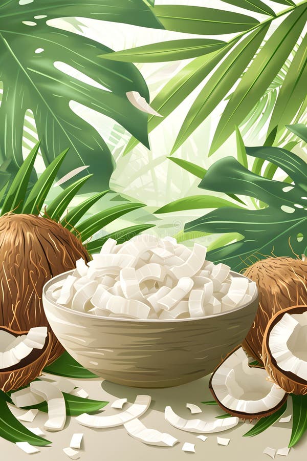 Crunchy Coconut Chips: Delicious Tropical Snack Illustration Stock ...