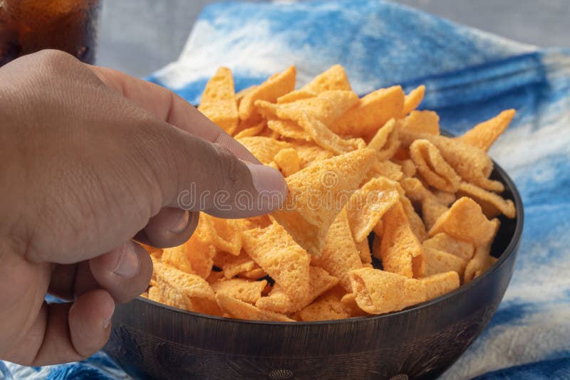 Crunchy corn cones snack stock image. Image of heap - 145023295