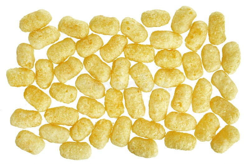 Crunchy Corn Snacks Isolated on White Background Stock Image - Image of ...