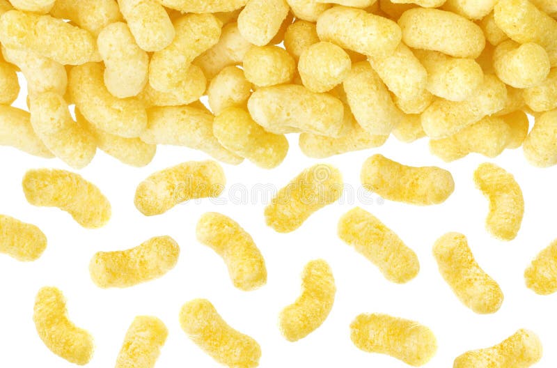 Crunchy Corn Sticks on White Background Stock Image - Image of stick ...