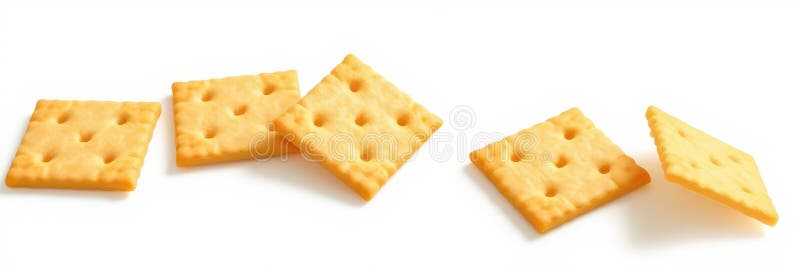 Crunchy Crackers Arranged on a White Surface Showcasing Their Texture ...
