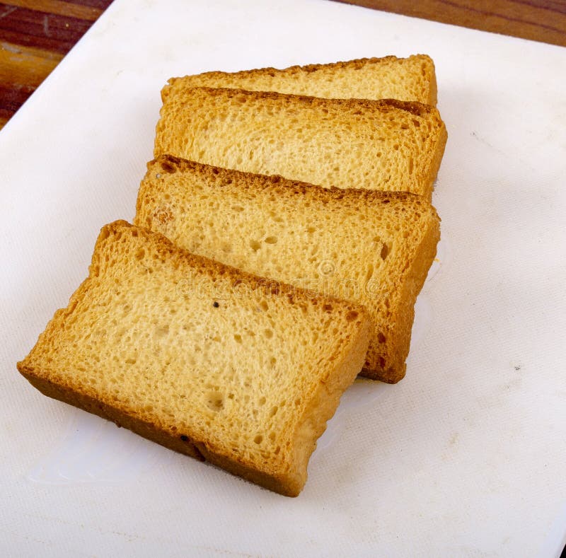Crispy Milk Toast or Suji Rusk Stock Photo - Image of wheat ...