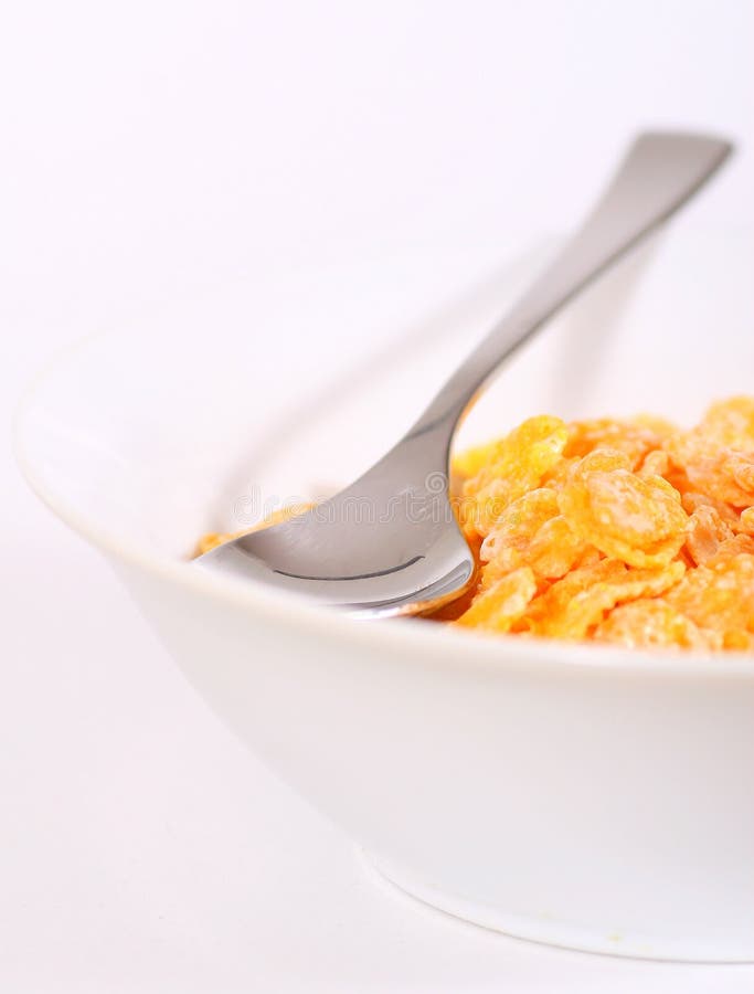 Milk with Corn Flakes for Breakfast Stock Image - Image of meal, food ...