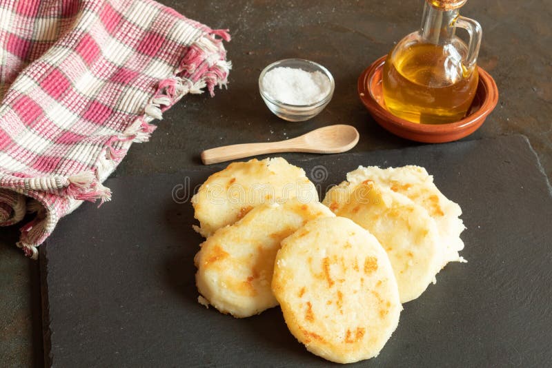 Crunchy and Fluffy Corn Arepas Stock Photo - Image of lunch, food ...