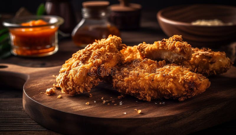 Crunchy Fried Chicken Wings, a Pub Food Classic with Dip Generated by ...