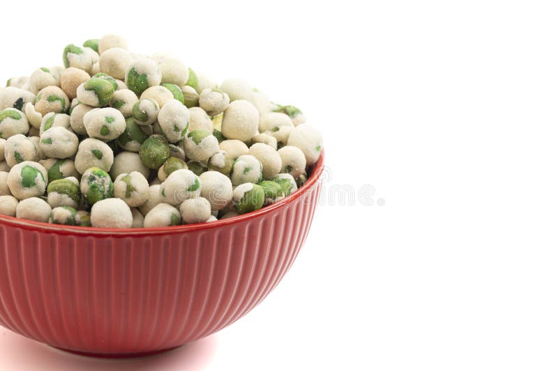 Crunchy Green Wasabi Peas Isolated on a White Background Stock Image ...