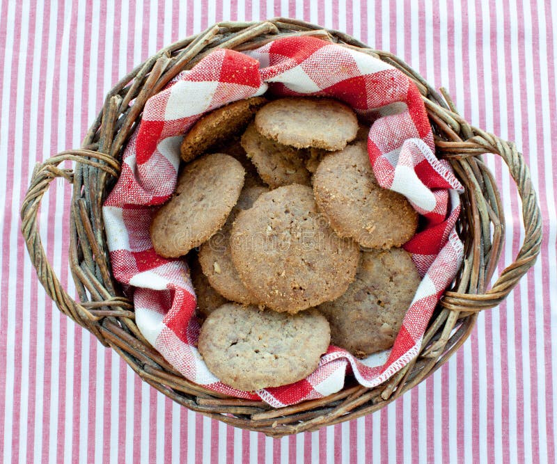 Crunchy Home Made Cookies Top View Stock Image - Image of biscuits ...