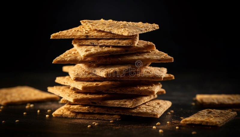 Crunchy Homemade Biscuit Stack, Ready To Eat Gourmet Snack Indulgence ...