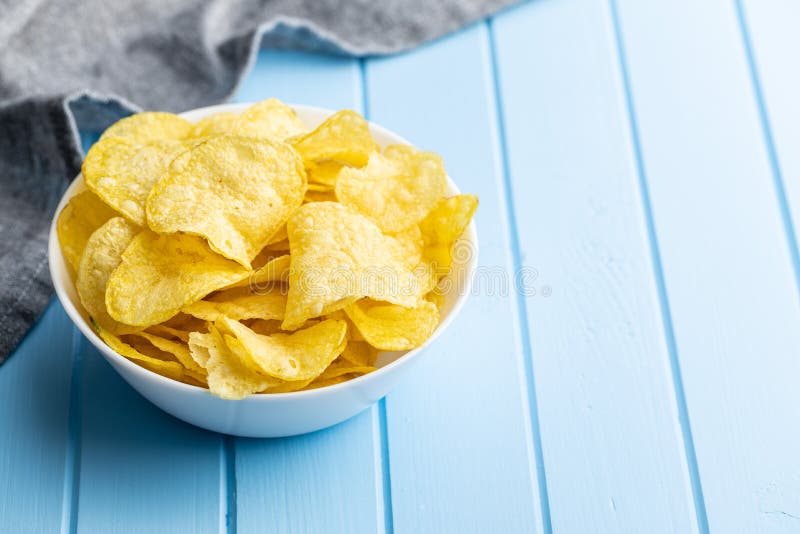 Crunchy Potato Chips. Potato Crisps Stock Photo - Image of calories ...