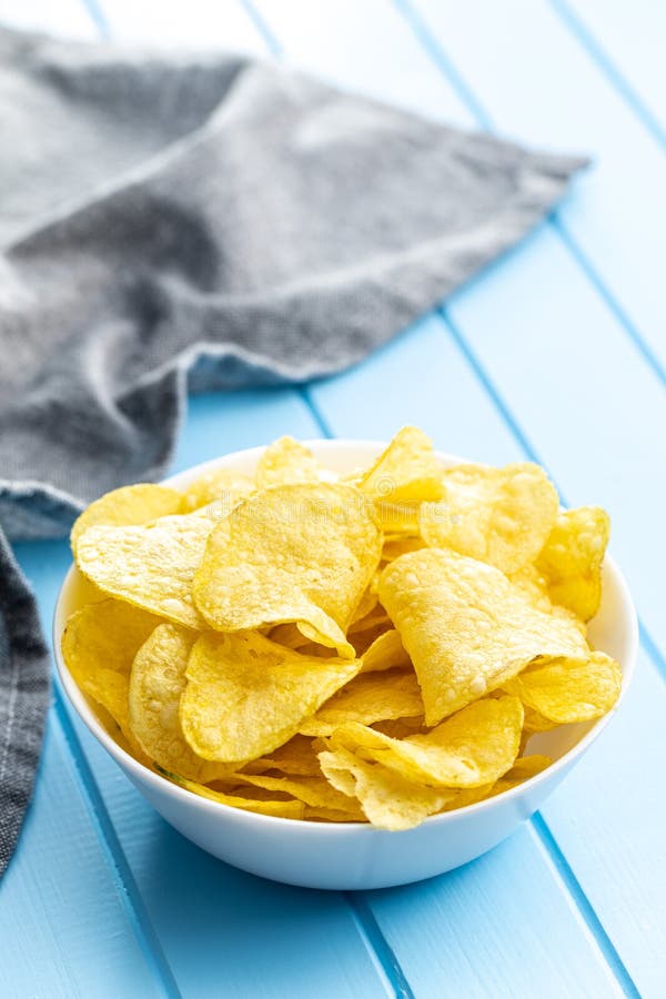 Crunchy Potato Chips. Potato Crisps Stock Photo - Image of diet, crisps ...