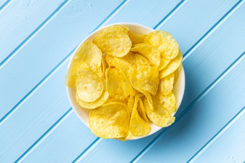 Crunchy Potato Chips. Potato Crisps Stock Image - Image of food ...