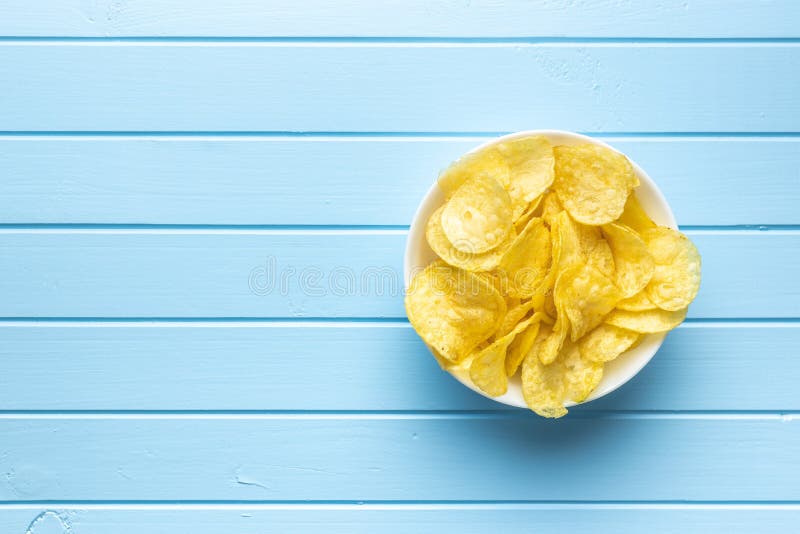 Crunchy Potato Chips. Potato Crisps Stock Photo - Image of meal, eating ...