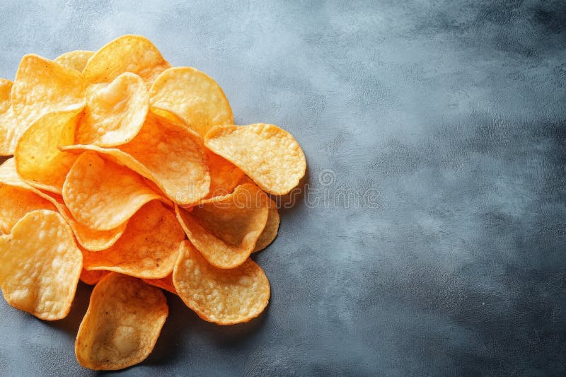 Crunchy Round Corn Tortilla Chips Lying on Gray Background, Creating ...