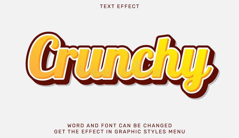 Crunchy Text Effect Template in 3d Design Stock Vector - Illustration ...