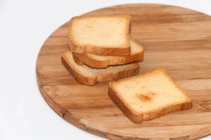 Crunchy Toast Bread on the Wooden Board Stock Photo - Image of baking ...