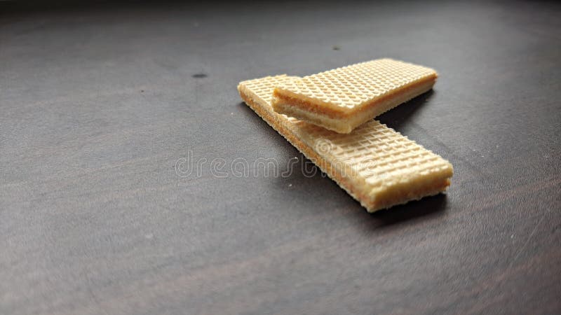 Crunchy waffer stock image. Image of dessert, icing - 235235181