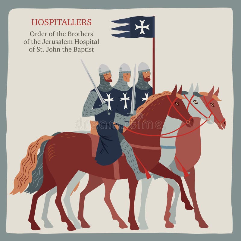 Crusaders Hospitallers. Three Knight Riders Stock Vector - Illustration ...