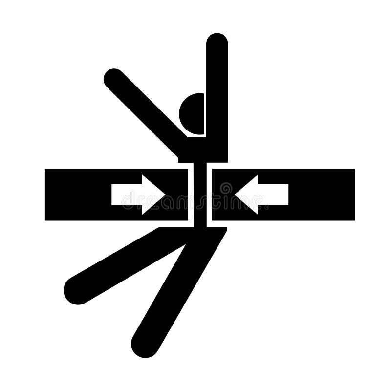 Crush Body Hazard Black Icon,Vector Illustration, Isolate on White ...