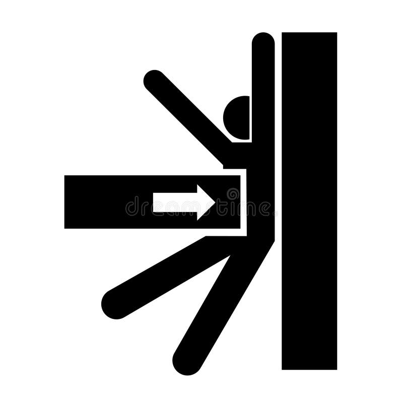 Crush Body Hazard Black Icon,Vector Illustration, Isolate on White ...