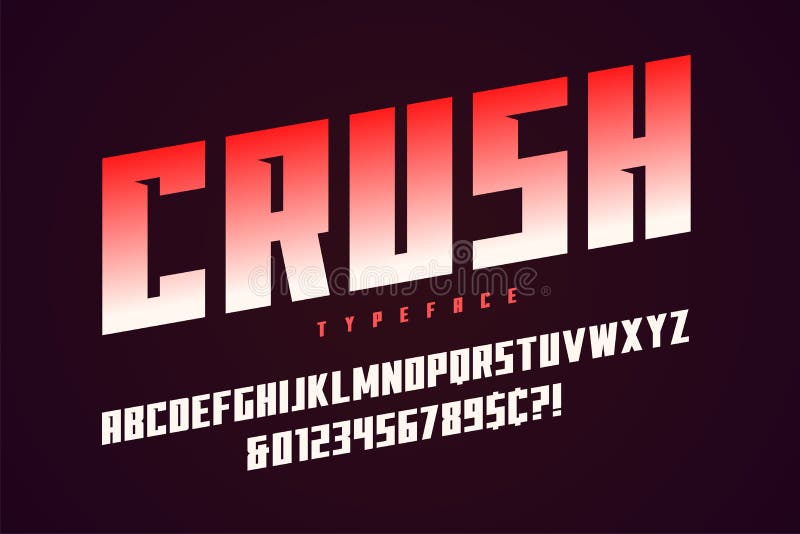 Crush Display Font Design, Alphabet, Typeface, Letters Stock Vector ...