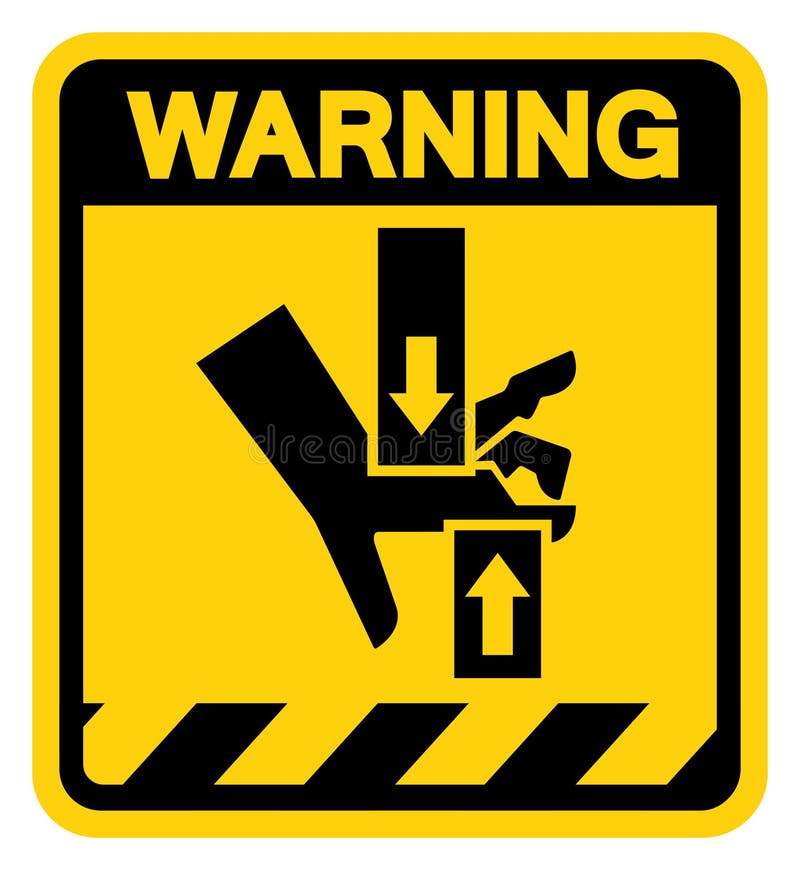 Crush Hand Top Bottom Warning Sign, Vector Illustration, Isolate on ...