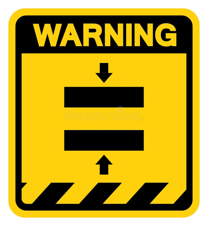 Crush Hazard Closing Mold Warning Sign, Vector Illustration, Isolate on ...