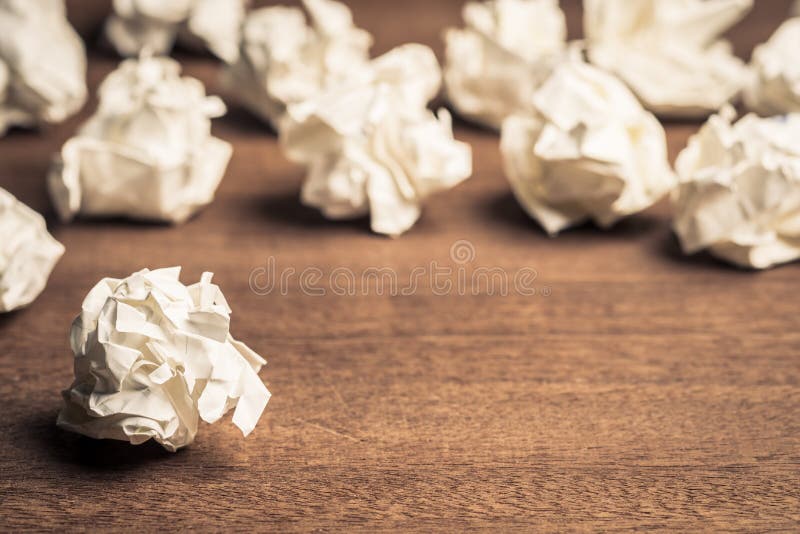 Crush Paper Balls stock image. Image of metaphor, blog - 143936635