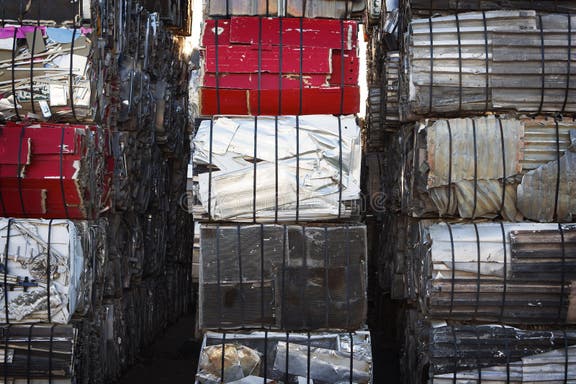 Crushed & Baled Scrap Metal Stock Image - Image of clear, dispose: 17474321