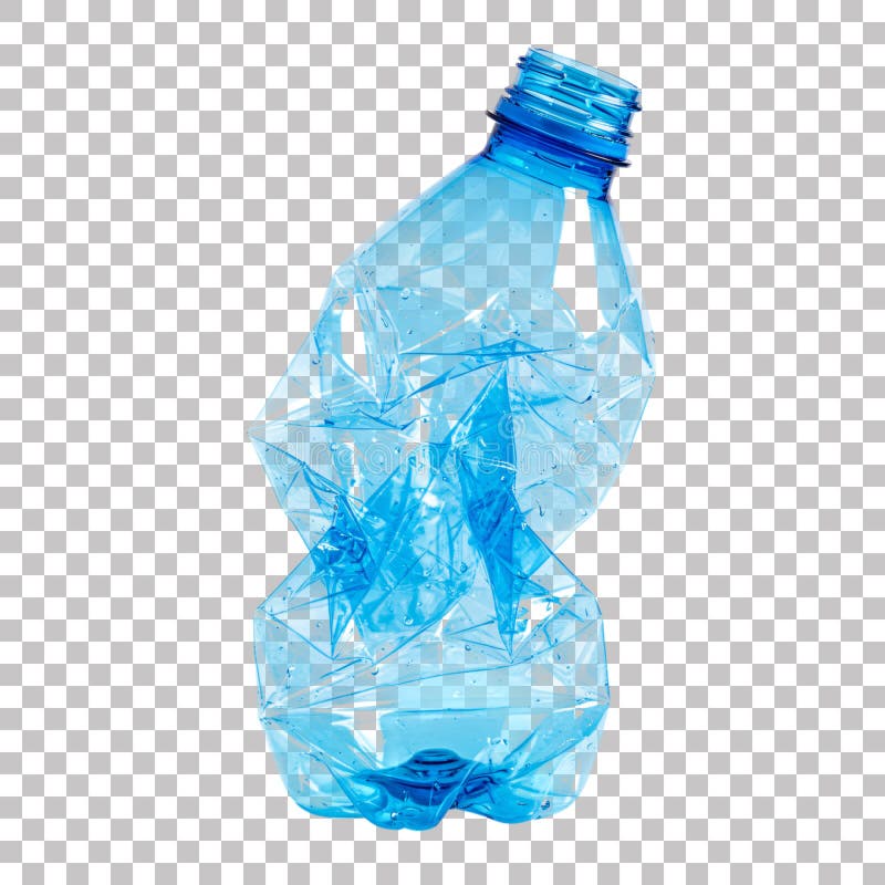 Crushed Blue Plastic Water Bottle, Emphasizing Recycling Stock Image ...