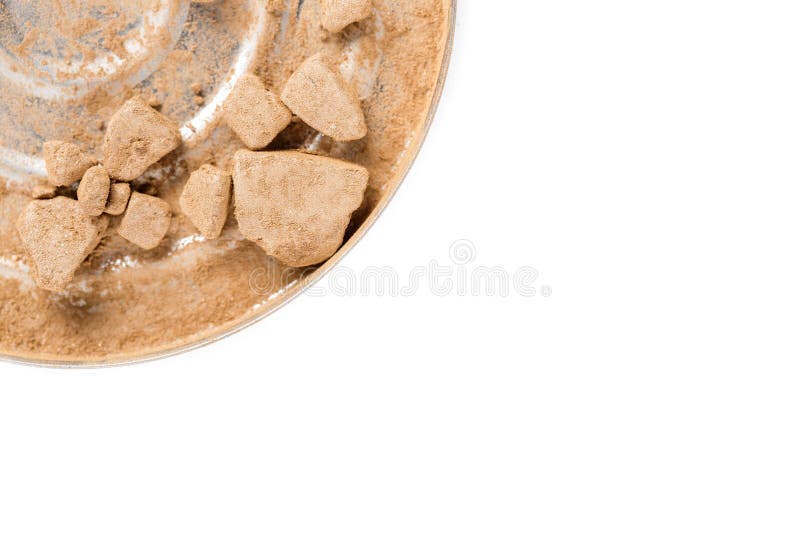 Crushed Bronzing Powder for Face Isolated on White Background Stock ...