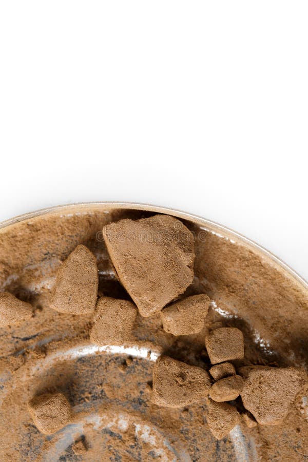 Crushed Bronzing Powder for Face Isolated on White Background Stock ...