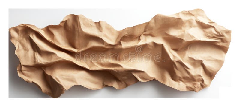 Crushed Brown Paper Texture Isolated on White, Abstract Art Concept ...