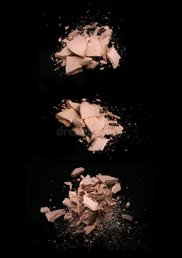 Crushed Compact Powder on Black Background Stock Photo - Image of face ...