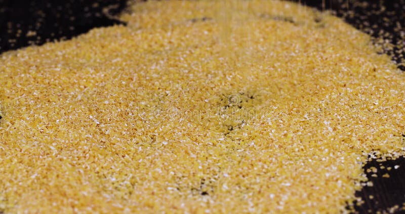 Crushed Corn Kernels for Making Corn Flakes Stock Video - Video of food ...