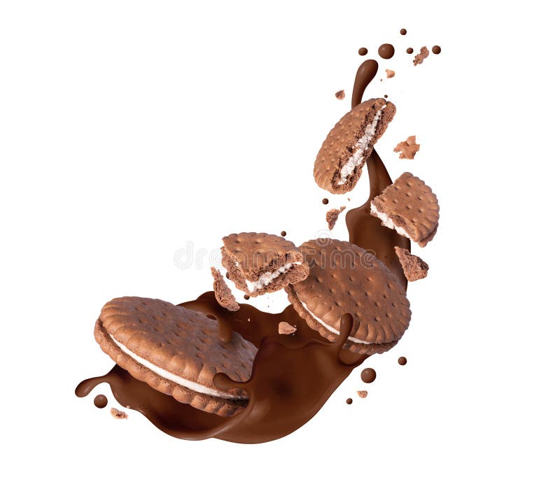 Cracked Cookies Chocolate Splash Stock Photos - Free & Royalty-Free ...