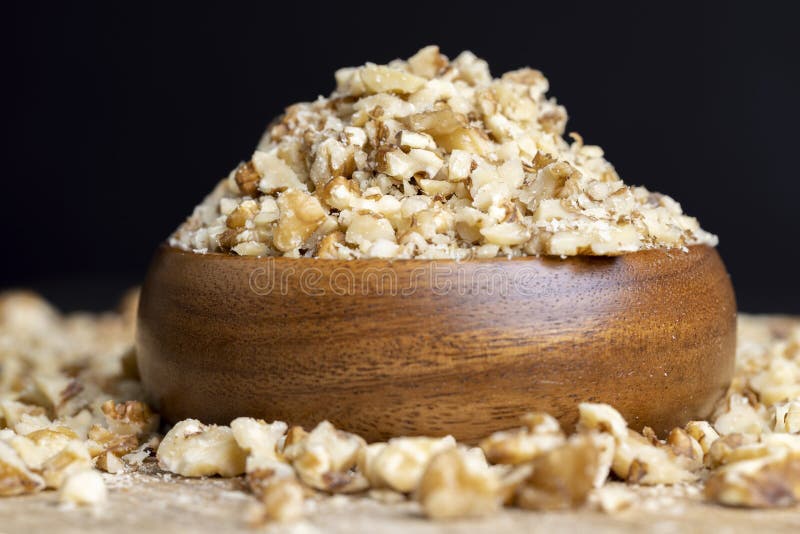 Crushed Dried Walnuts on the Table Stock Photo - Image of meal, dried ...