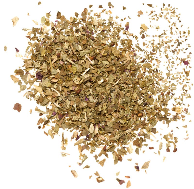 Crushed Dry Basil Leaves on Isolated Background Stock Image - Image of ...