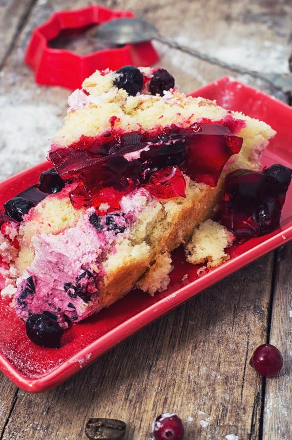 Crushed fruit cake stock photo. Image of fruit, syrup - 36201580