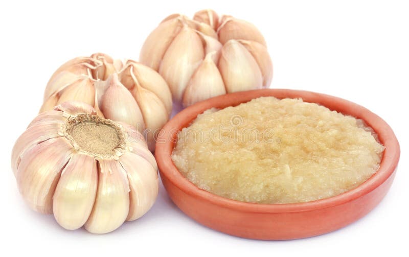 Crushed Garlic with Whole Ones Stock Image - Image of aromatic ...