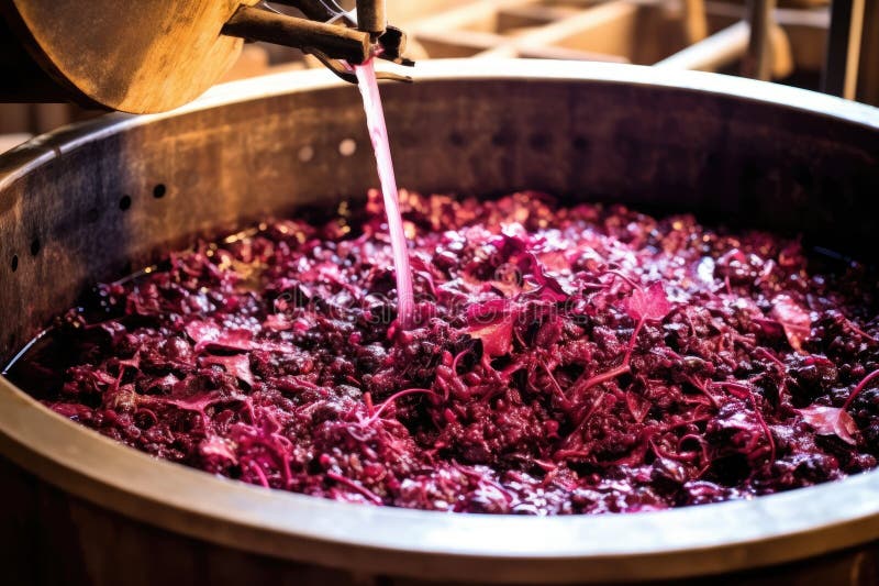 Crushed Grape Must in a Traditional Winemaking Vat Stock Photo - Image ...