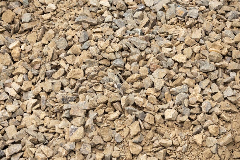 Crushed Gray and Light Brown Construction Stones. Beautiful Scattered ...