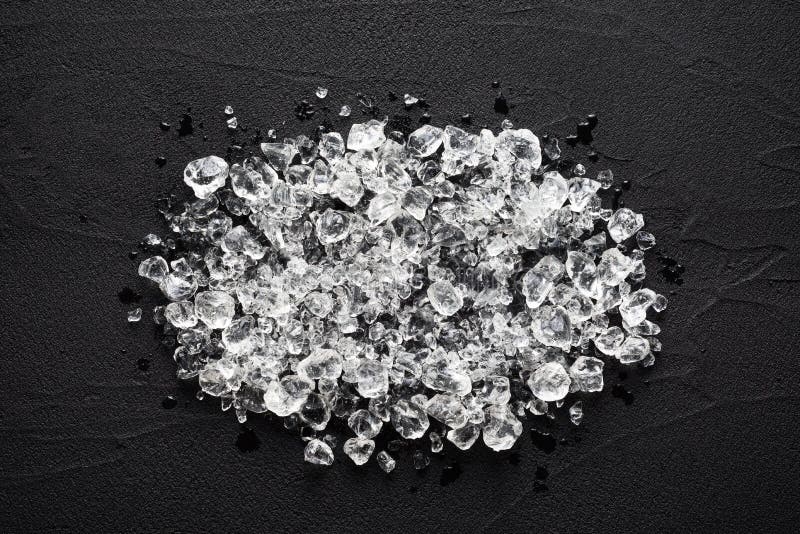 Crushed Ice on Black Stone Table Stock Photo - Image of textured, stone ...
